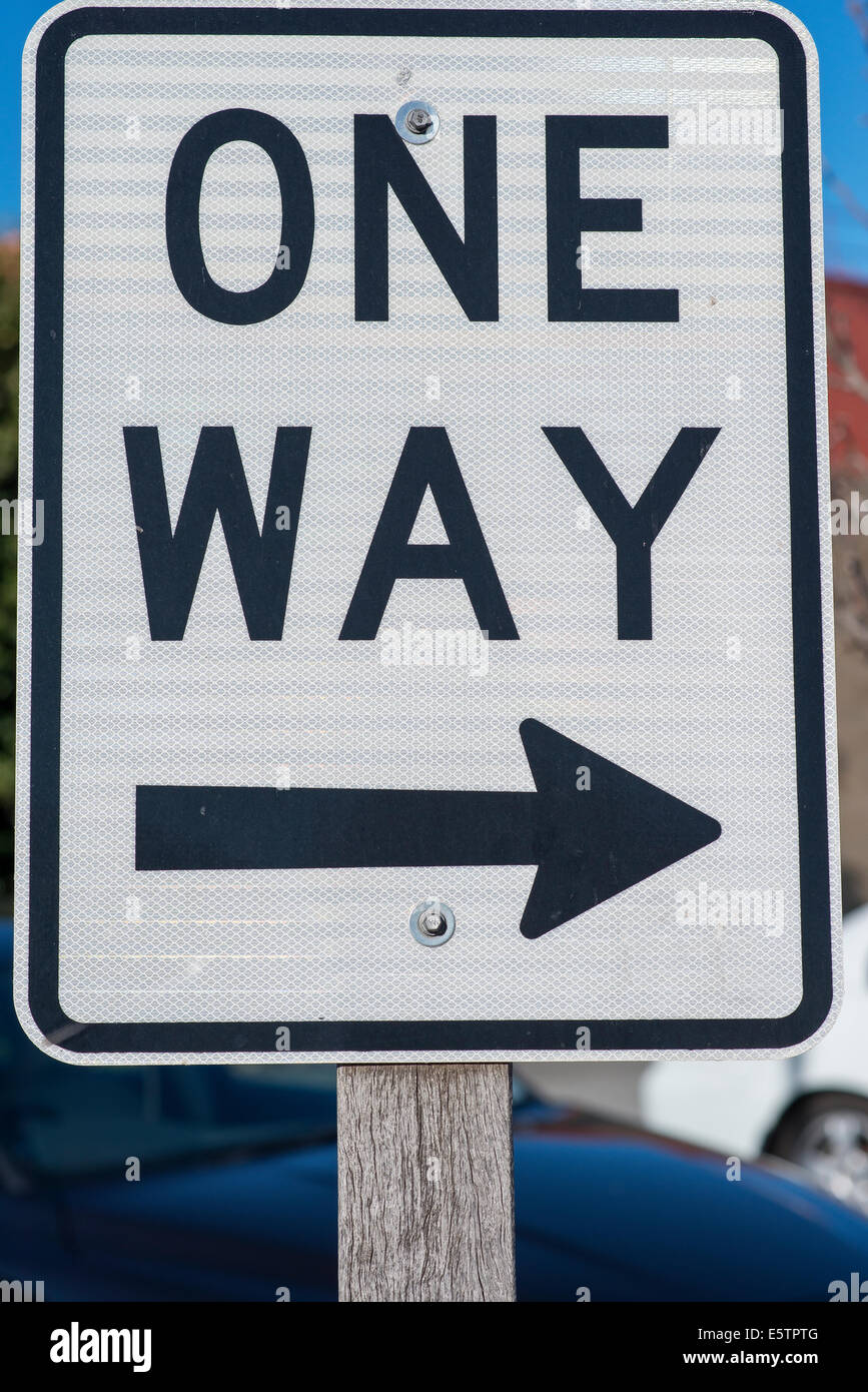 "One Way" street sign Stock Photo - Alamy