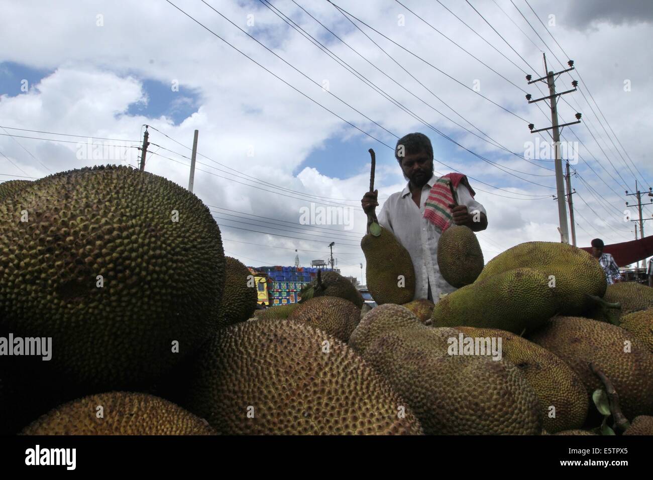 Dhaka 2014. Fresh jackfruit at a market in Dhaka. jackfruit Stock Photo - Alamy