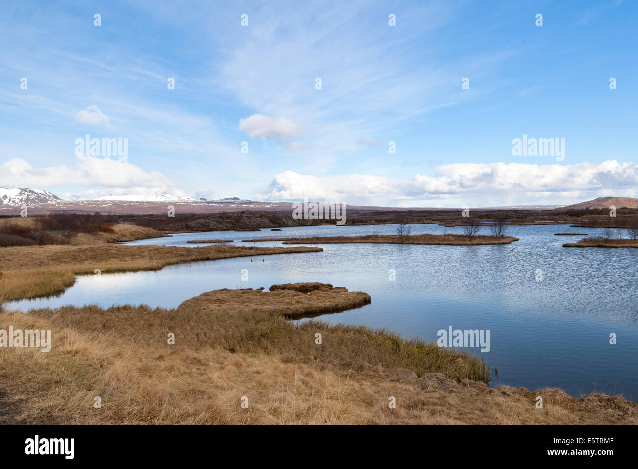 Icelandic landscape near Almannagja rift, on the Golden Circle ...