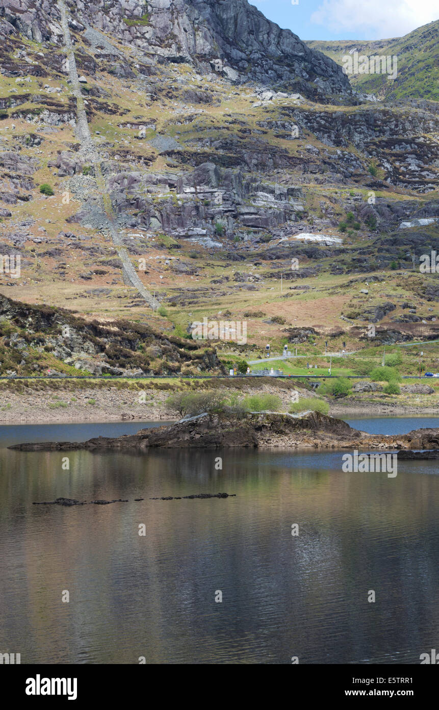 Wrysgan quarry incline, Tanygrisiau, Snowdonia, Gwynedd, North Wales ...