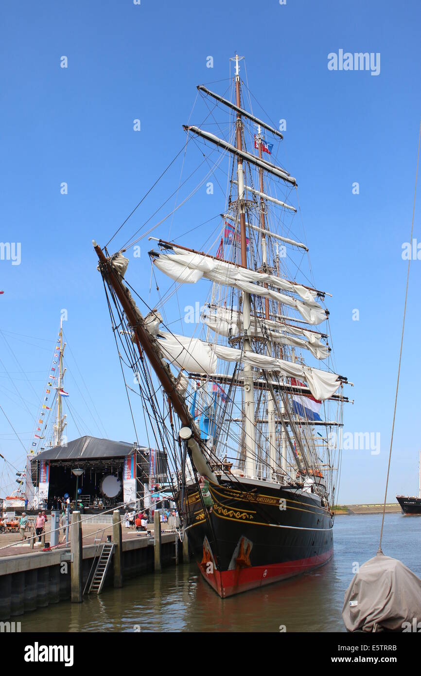 Stad Amsterdam (City of Amsterdam), a three-masted clipper and tall ...