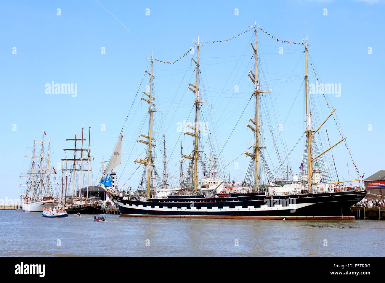 Tall ship Kruzenshtern, a four-masted barque at the July 2014 Tall Ship ...
