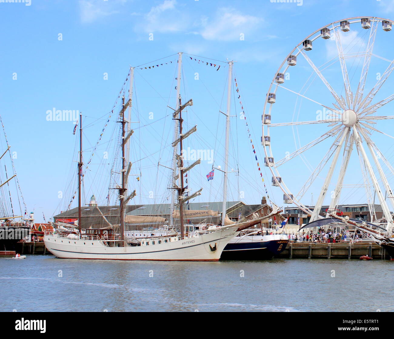 Three Mast Barque Artemis at the July 2014 Tall Ship Races in Harlingen ...
