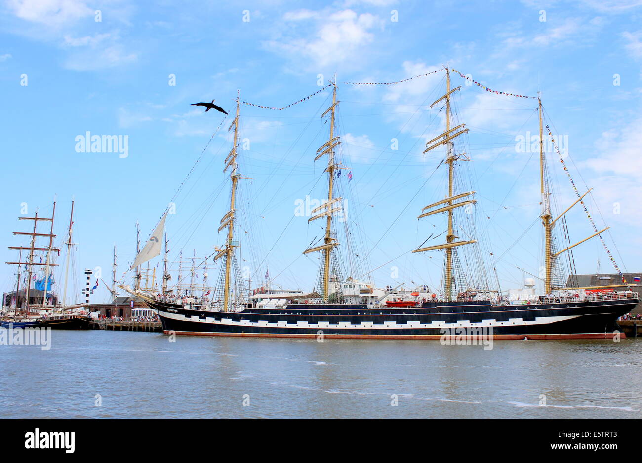 Tall ship Kruzenshtern, a four-masted barque at the July 2014 Tall Ship ...