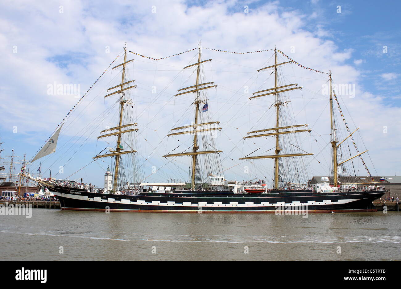 Tall ship Kruzenshtern, a four-masted barque at the July 2014 Tall Ship ...