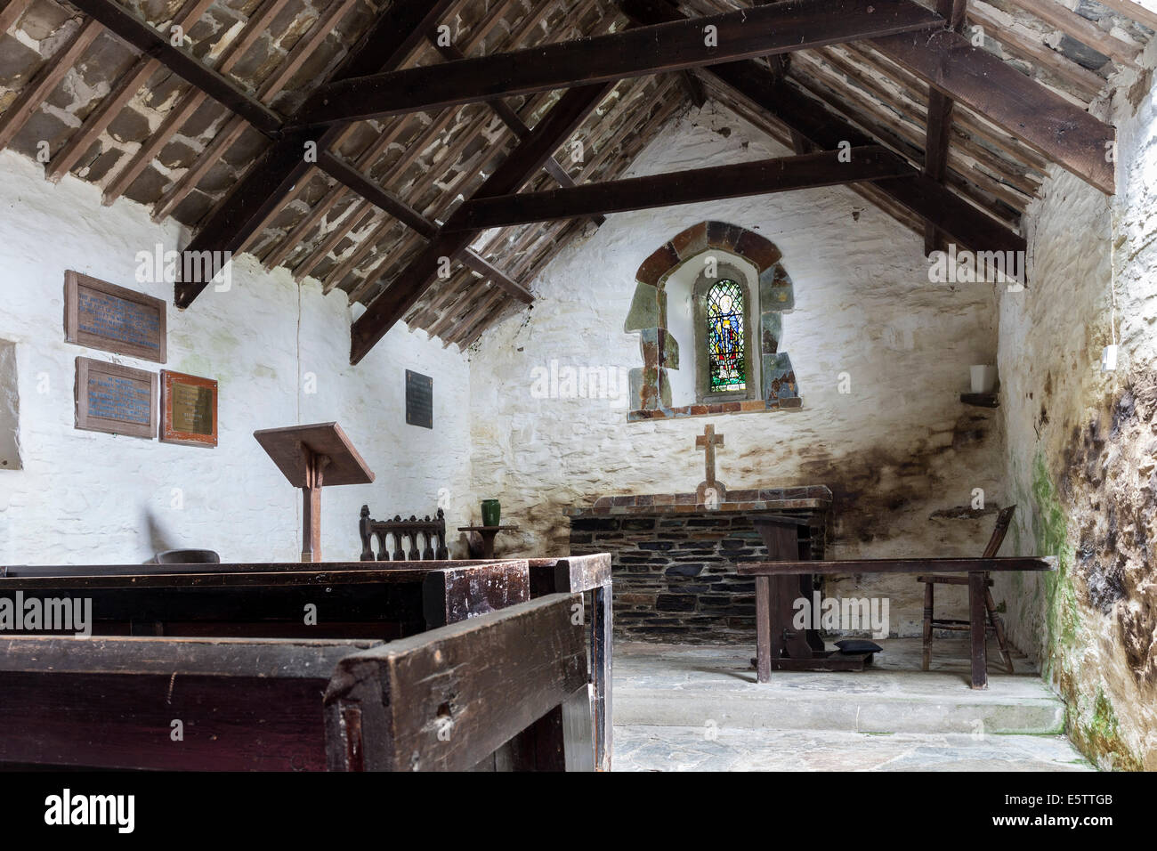 The Interior of the Parish Church of St Piran, Trethevy, Tintagel ...
