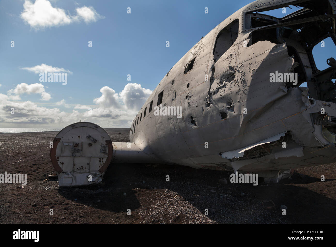 Abandoned wreckage of crashed aircraft US Navy Douglas C-47 Skytrain ...