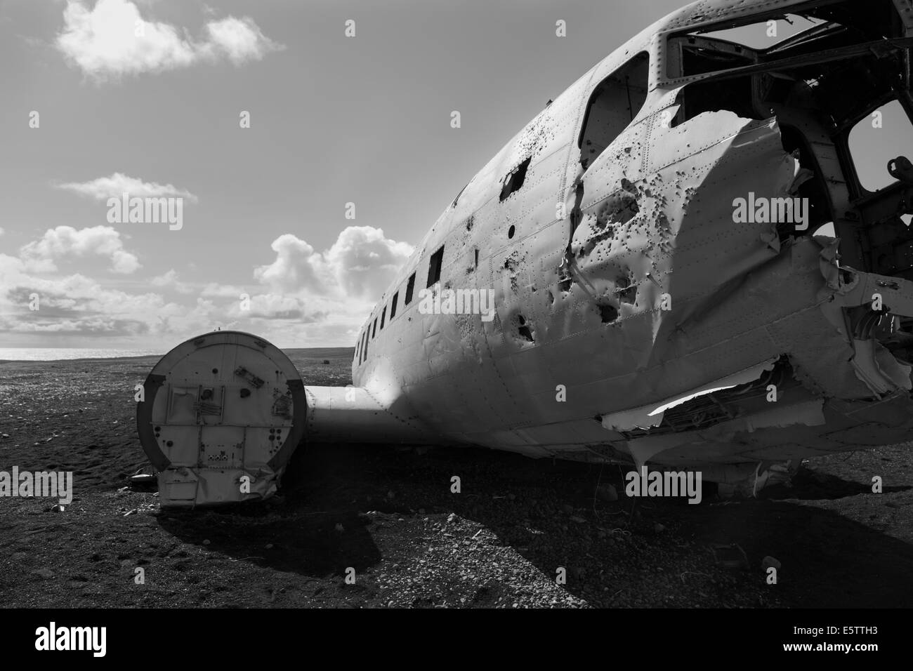 Abandoned wreckage of crashed aircraft US Navy Douglas C-47 Skytrain ...