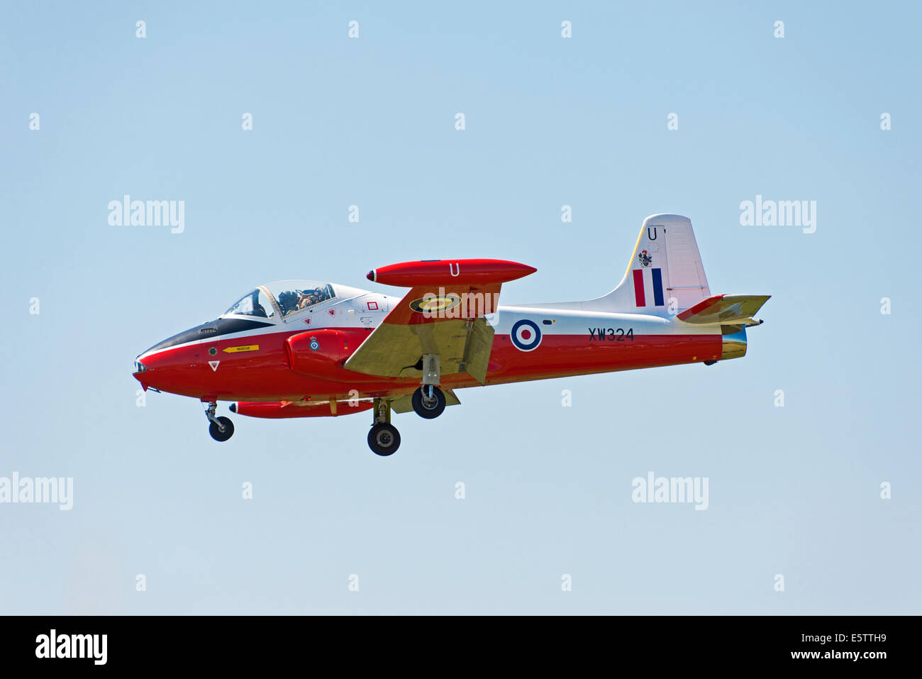 Jet Provost Raf Valley Anglesey North Wales Uk. red white flying runway ...