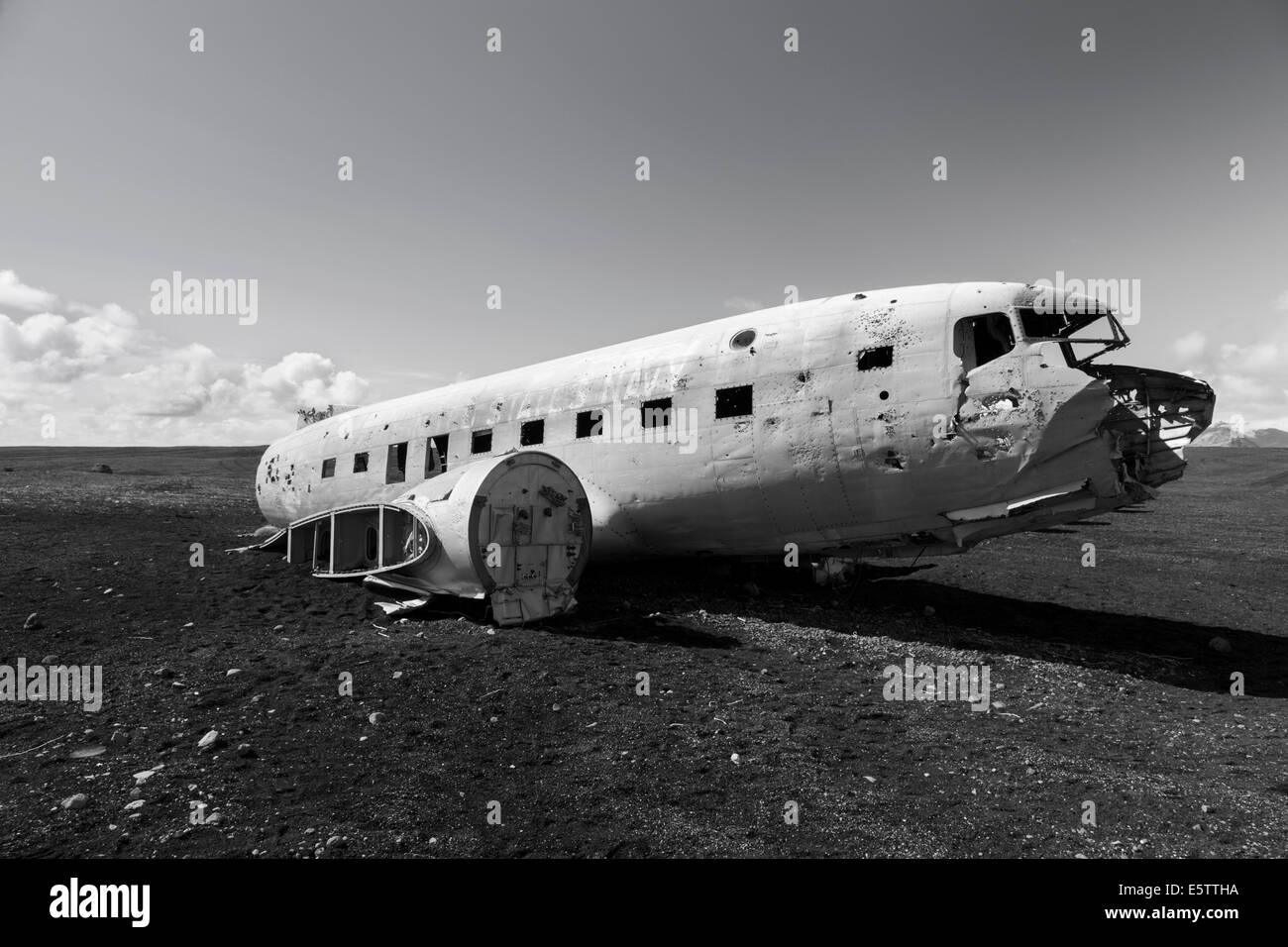 Abandoned wreckage of crashed aircraft US Navy Douglas C-47 Skytrain ...