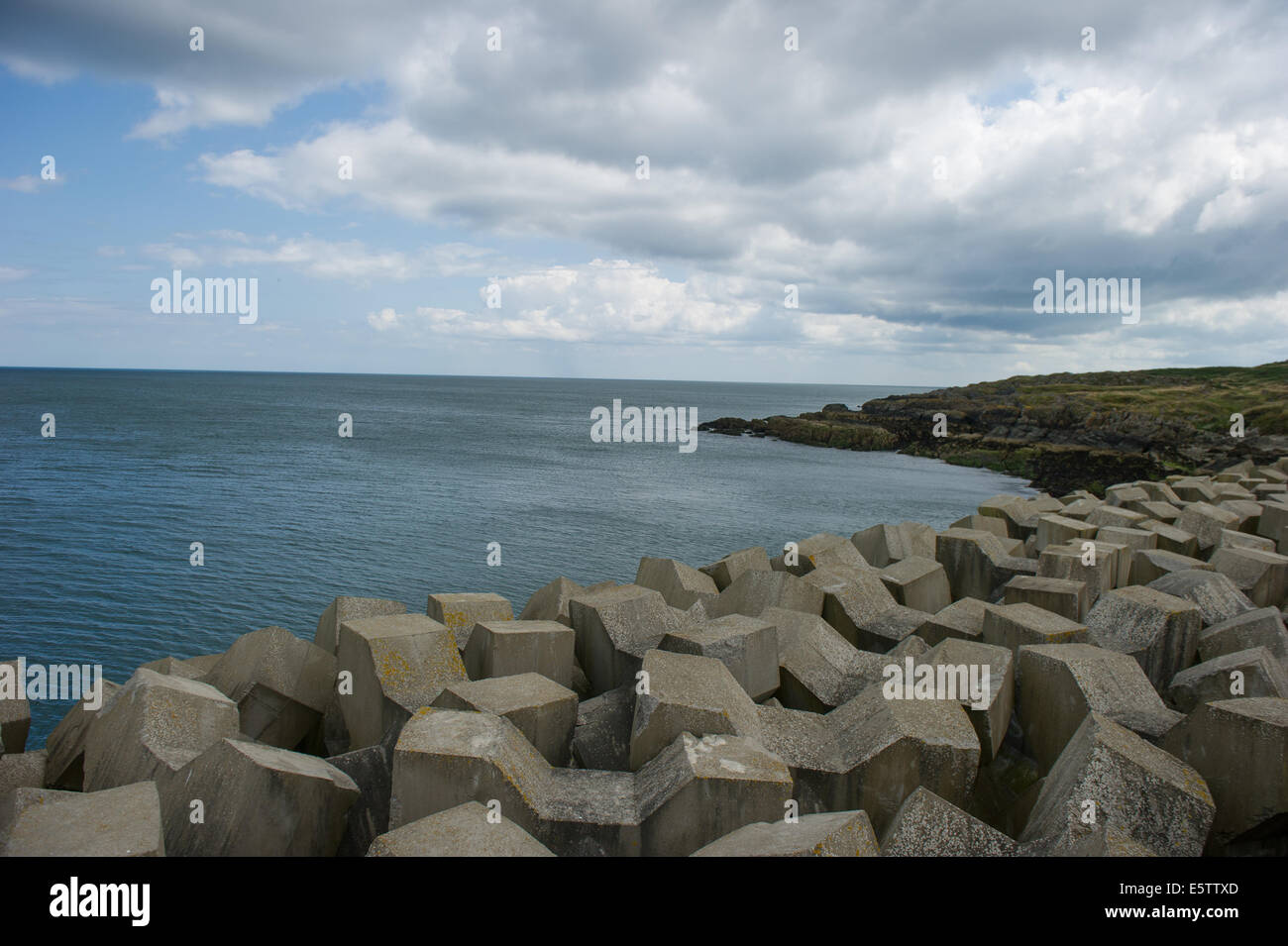 County Louth, Ireland. 6th Aug, 2014. Weather: Flood defences at Port ...