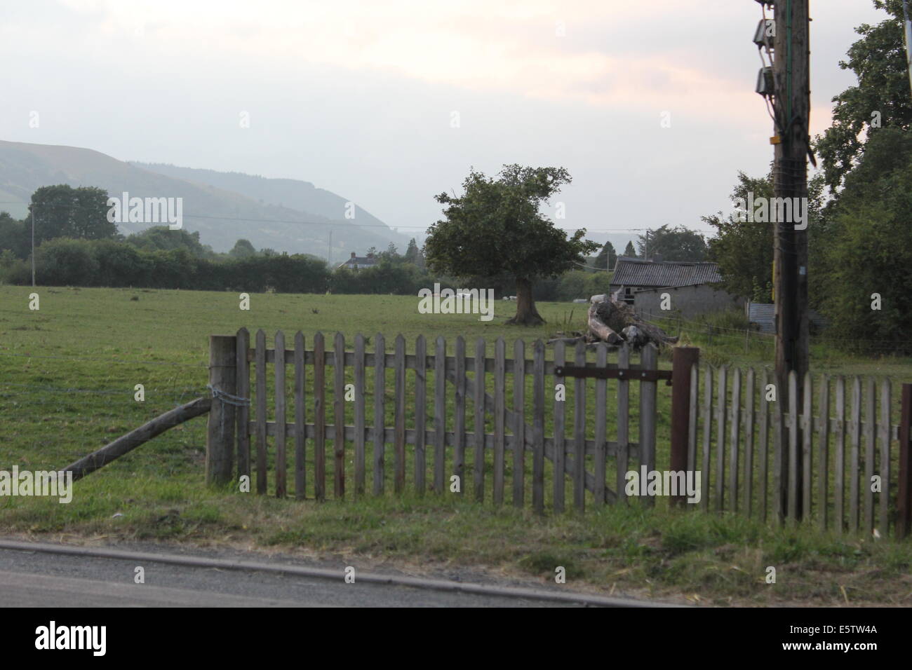 Caersws & the entrance to the old roman fort Stock Photo - Alamy