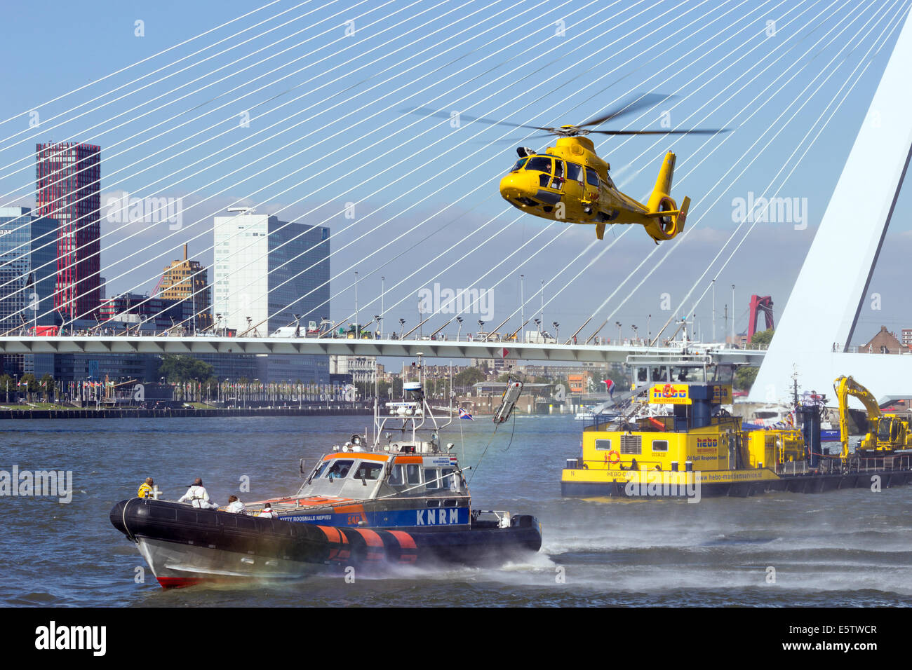 ROTTERDAM, HOLLAND - SEPTEMBER 8: Demonstration of a rescue operation ...