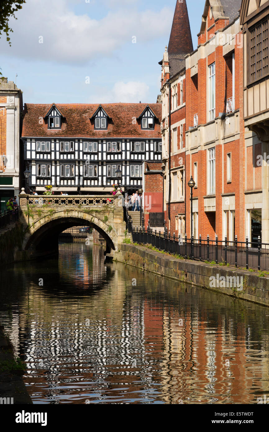 Stokes Coffee House over the Glory Hole, River Witham, Lincoln Stock ...