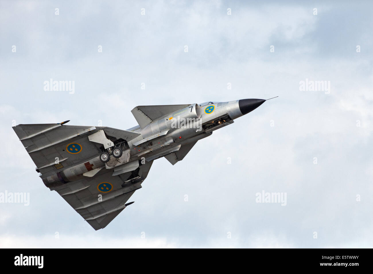 Swedish Saab 37 Viggen flying Stock Photo - Alamy