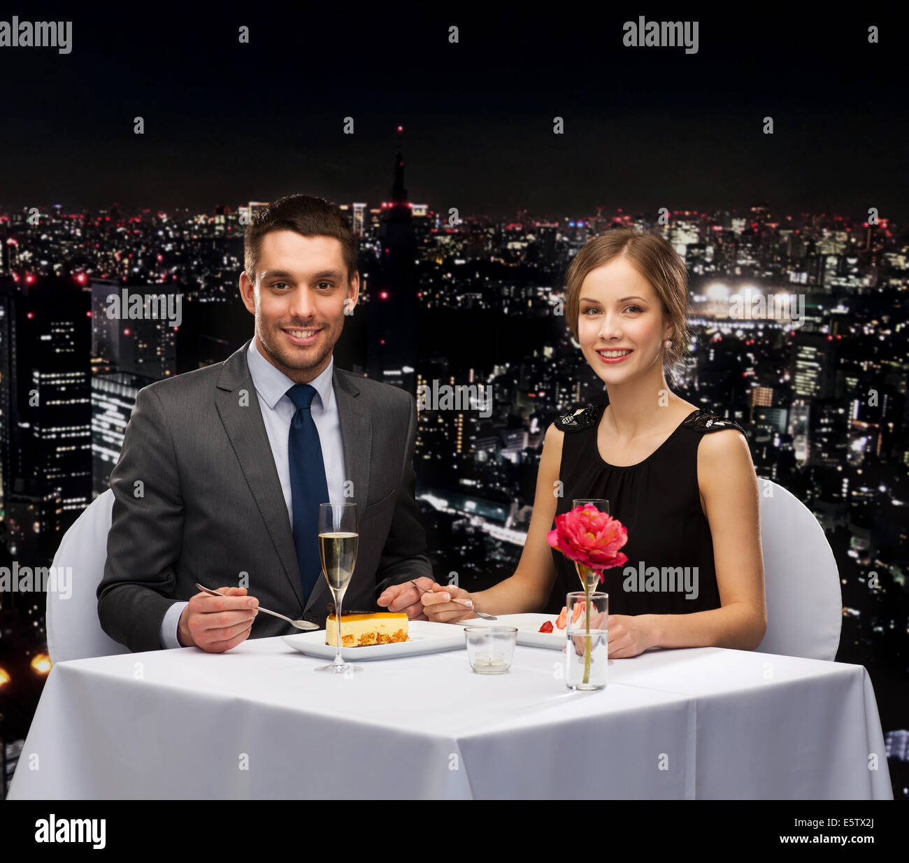 Date champagne couple food eating romance hi-res stock photography and ...