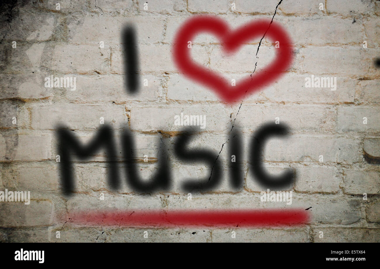 I Love Music Concept Stock Photo - Alamy