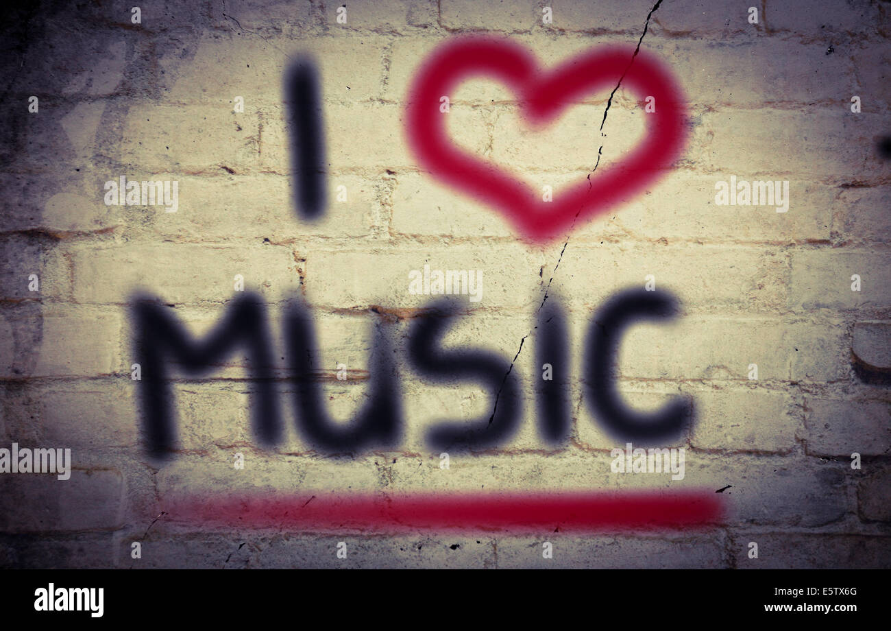 I Love Music Concept Stock Photo - Alamy