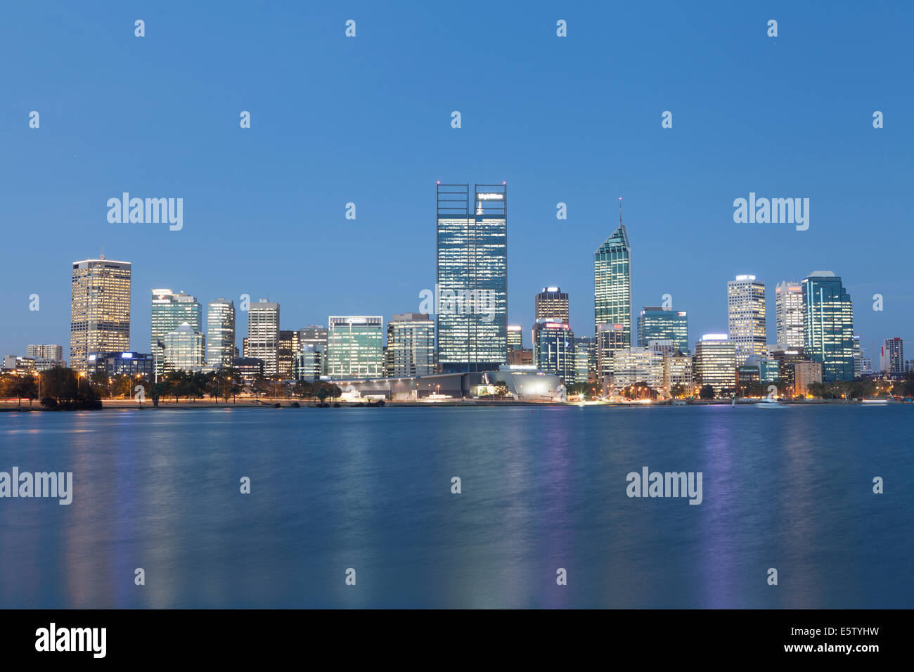Perth's central business district viewed from accross the Swan River ...