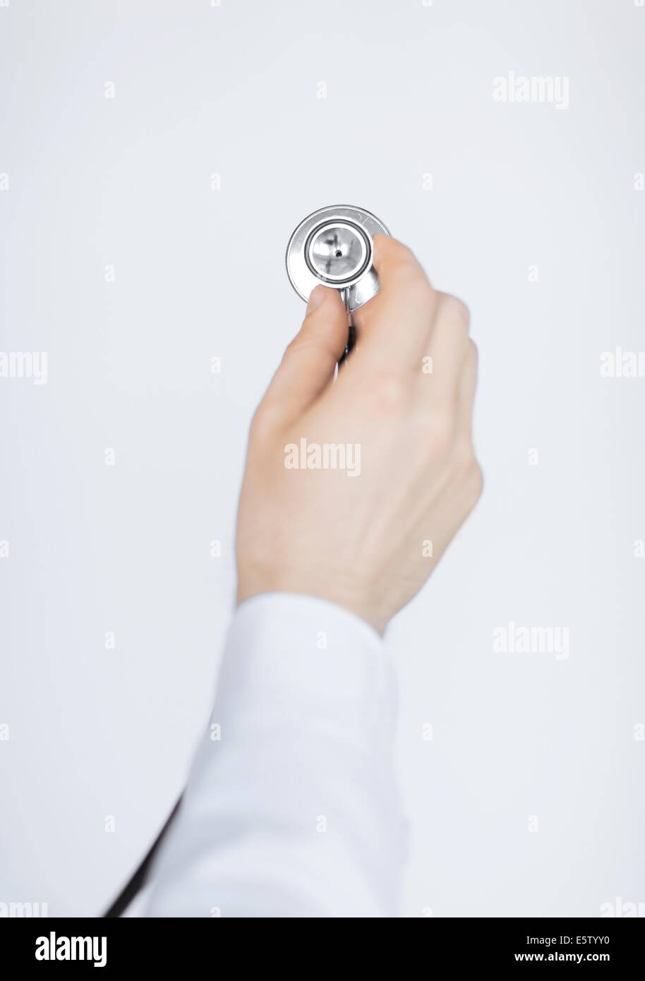 doctor hand with stethoscope listening somebody Stock Photo - Alamy