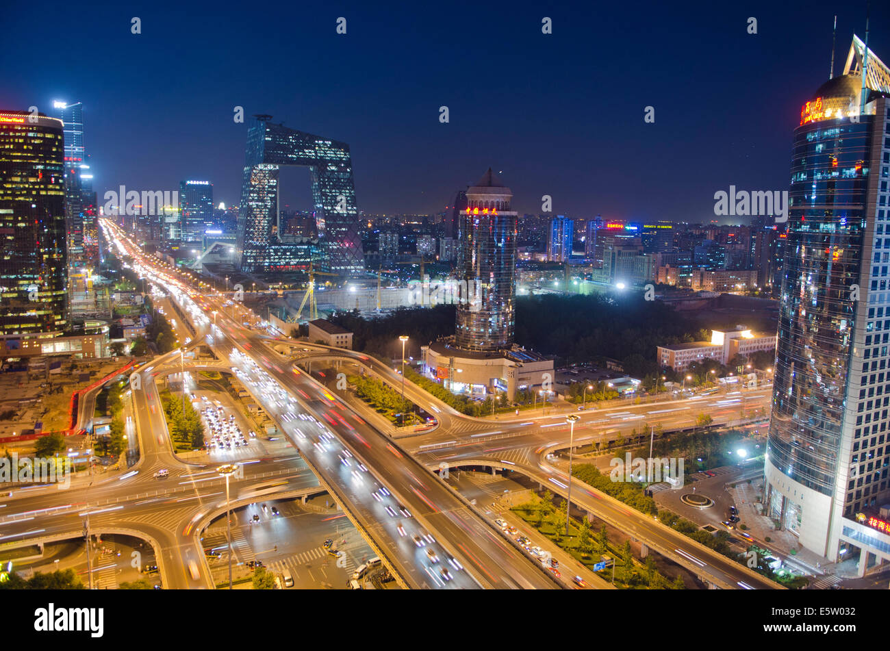 Beautiful wide angle view of the skyline of the Chinese capital city ...