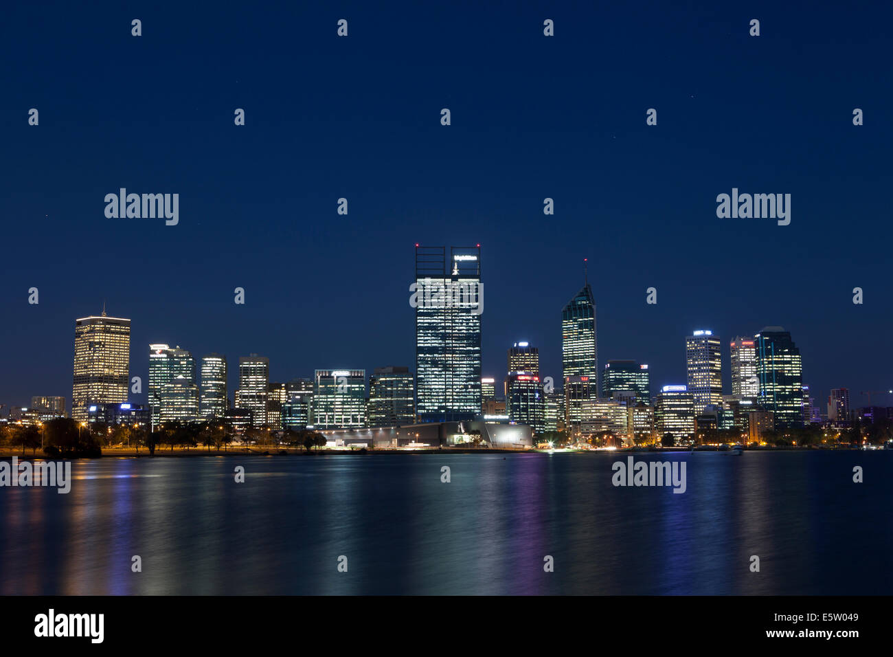 Perth's central business district viewed from accross the Swan River ...