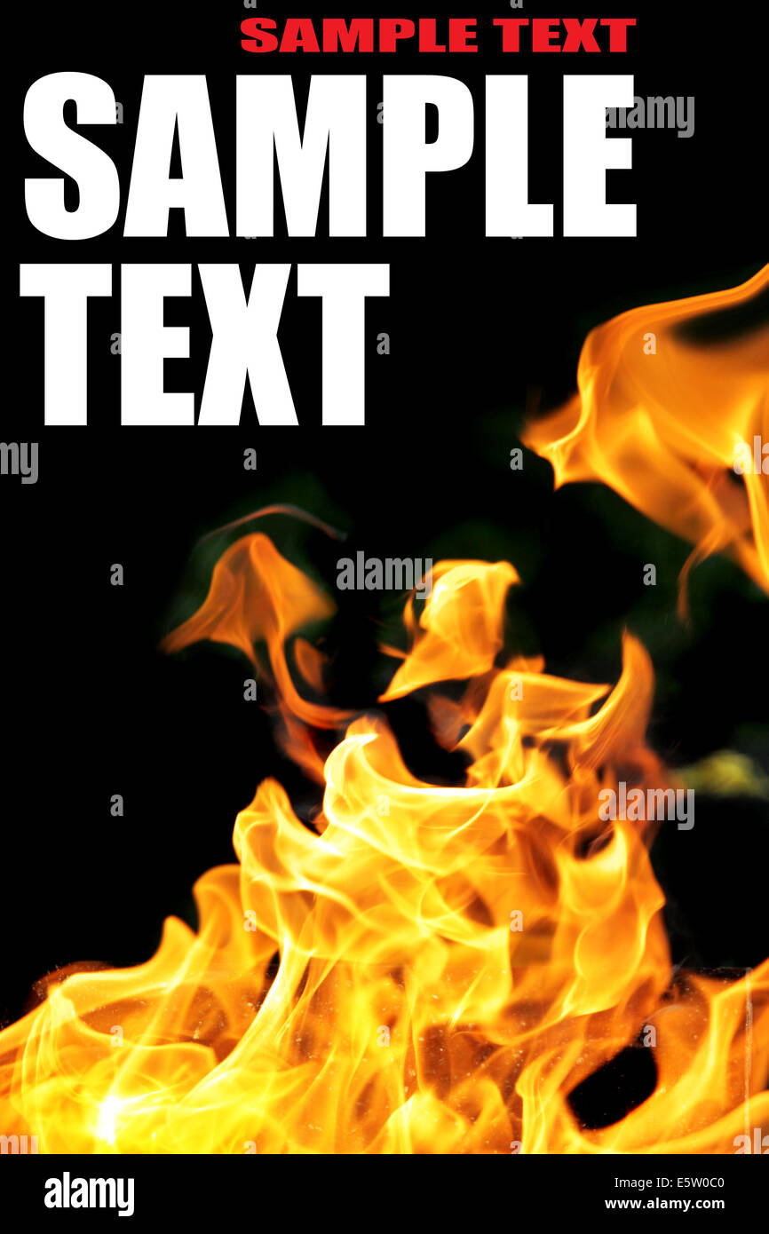 Fire background text design hi-res stock photography and images - Alamy