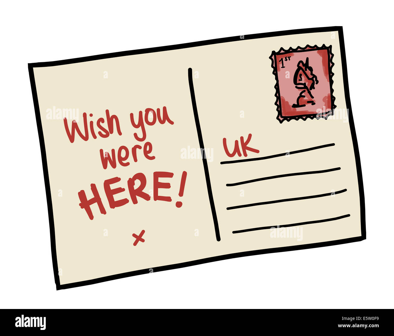 Illustration of a postcard Stock Photo - Alamy