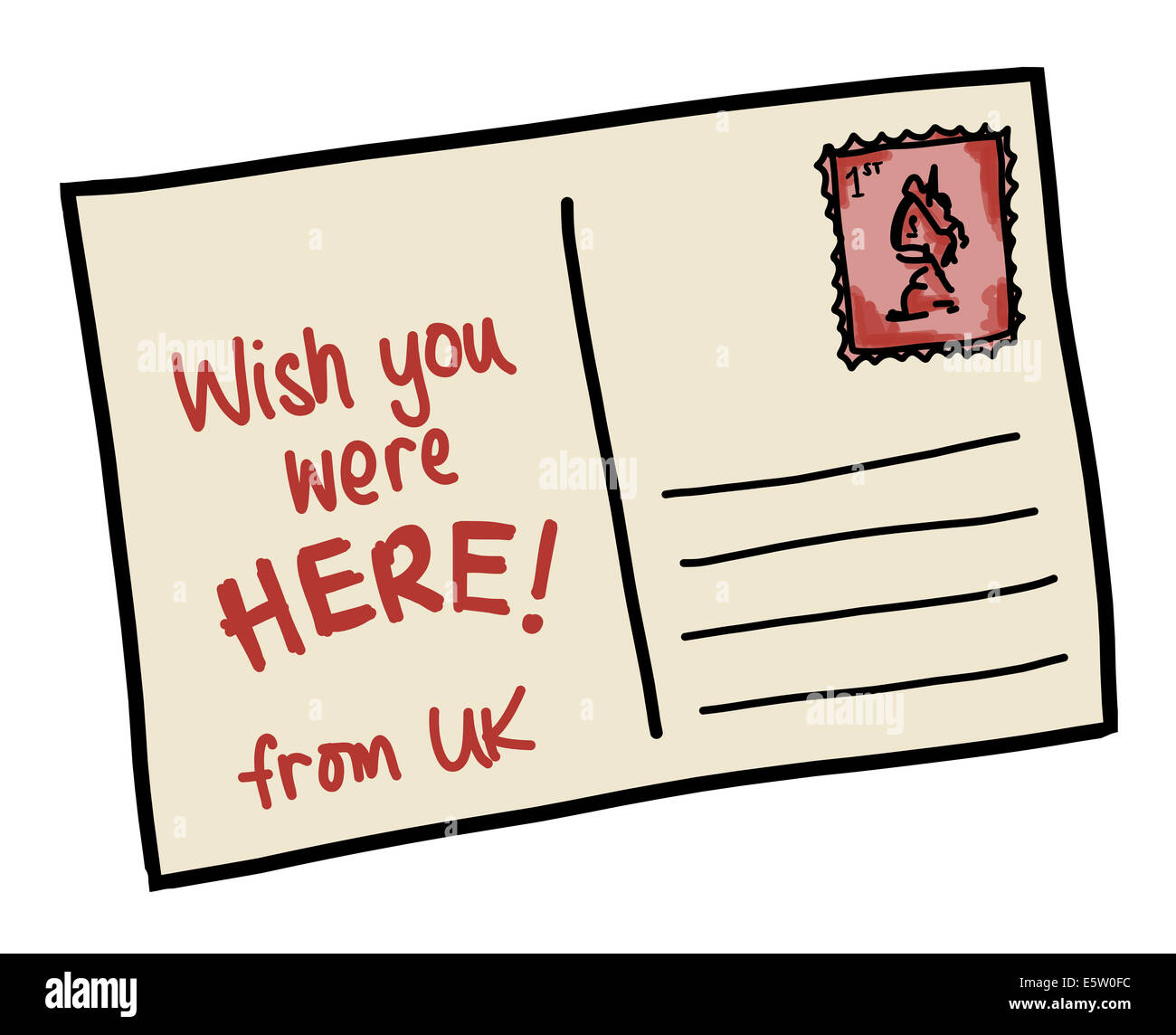 Illustration of a postcard Stock Photo - Alamy