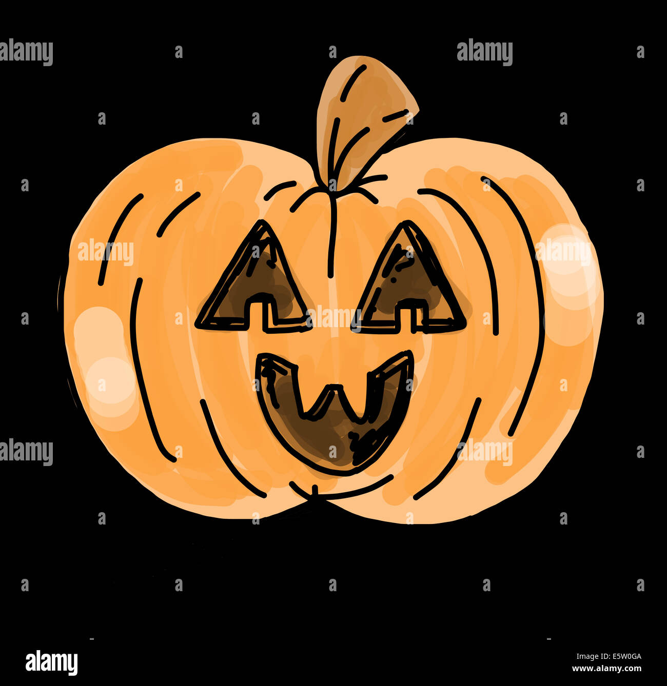 Illustration of a carved pumpkin Stock Photo - Alamy