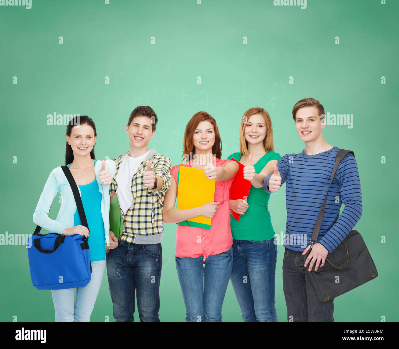 group of smiling students standing Stock Photo - Alamy