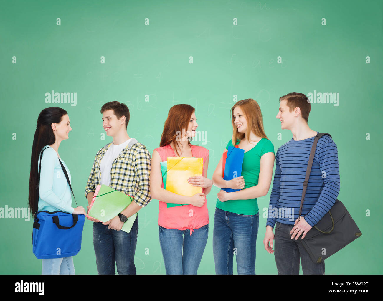 group of smiling students standing Stock Photo - Alamy