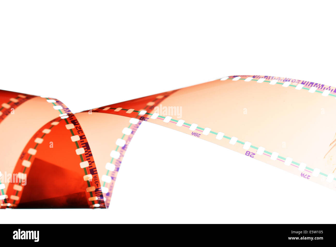 Processed 35 mm film isolated over white background Stock Photo - Alamy