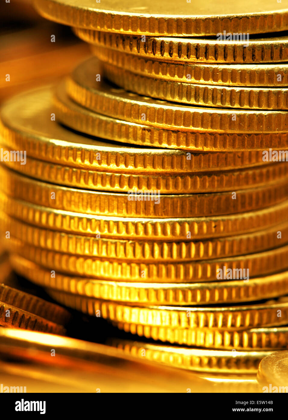 Stack of gold coins close-up Stock Photo - Alamy