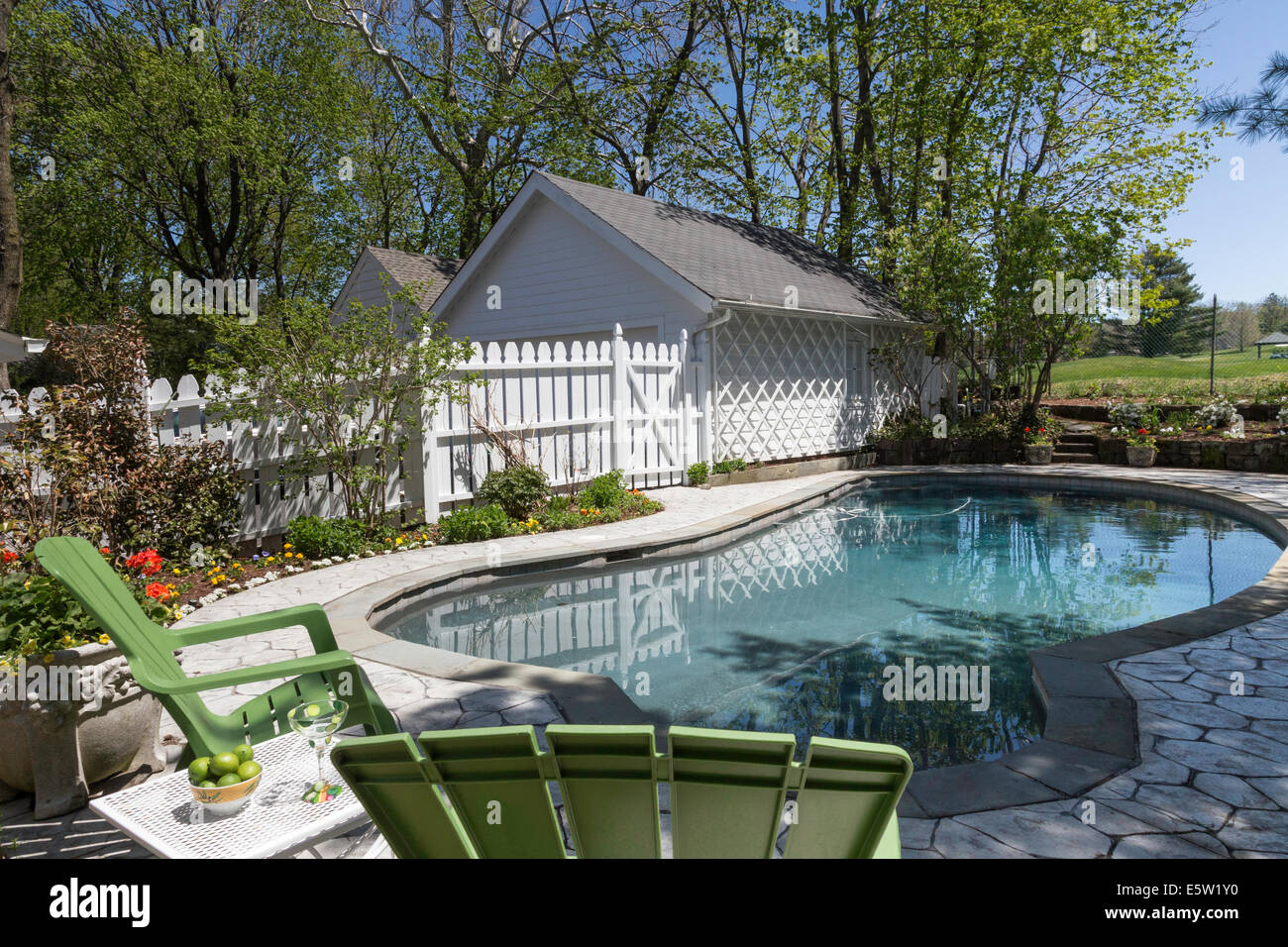 Suburban Showcase House with Private Swimming Pool, USA Stock Photo - Alamy