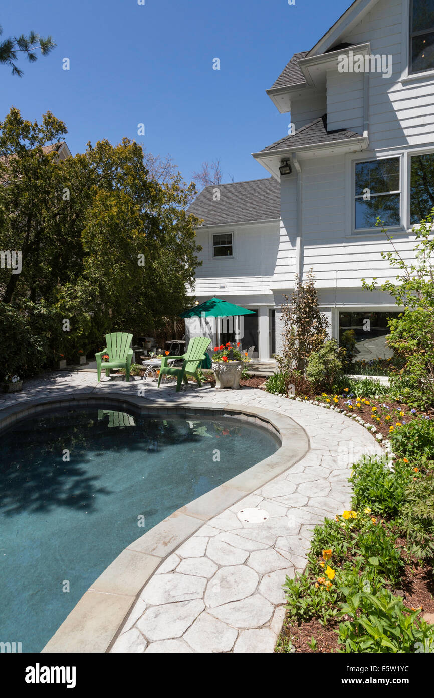 Suburban Showcase House with Private Swimming Pool, USA Stock Photo - Alamy