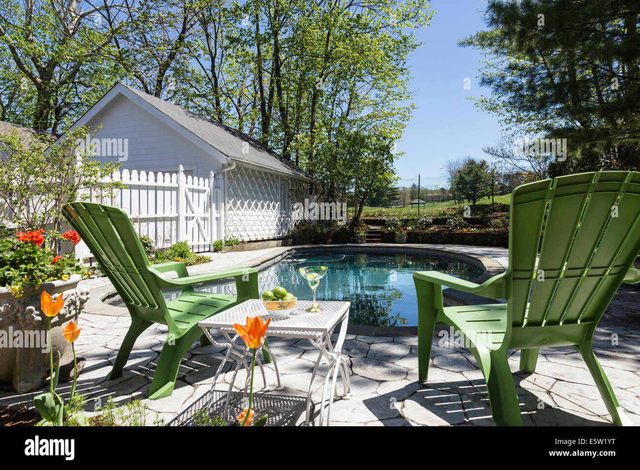 Suburban Showcase House with Private Swimming Pool, USA Stock Photo - Alamy
