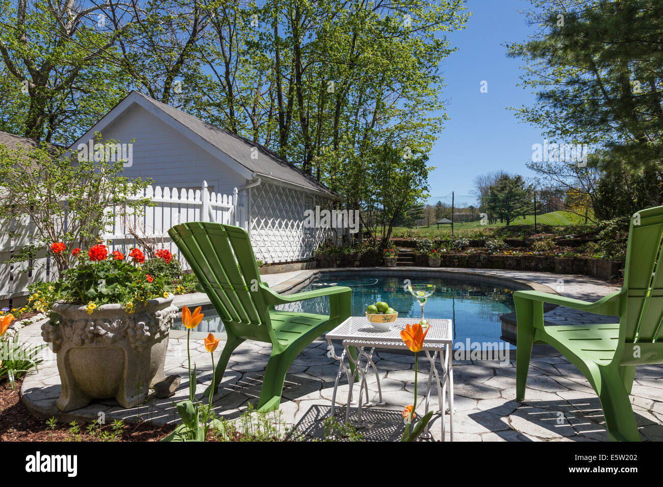 Suburban Showcase House with Private Swimming Pool, USA Stock Photo - Alamy