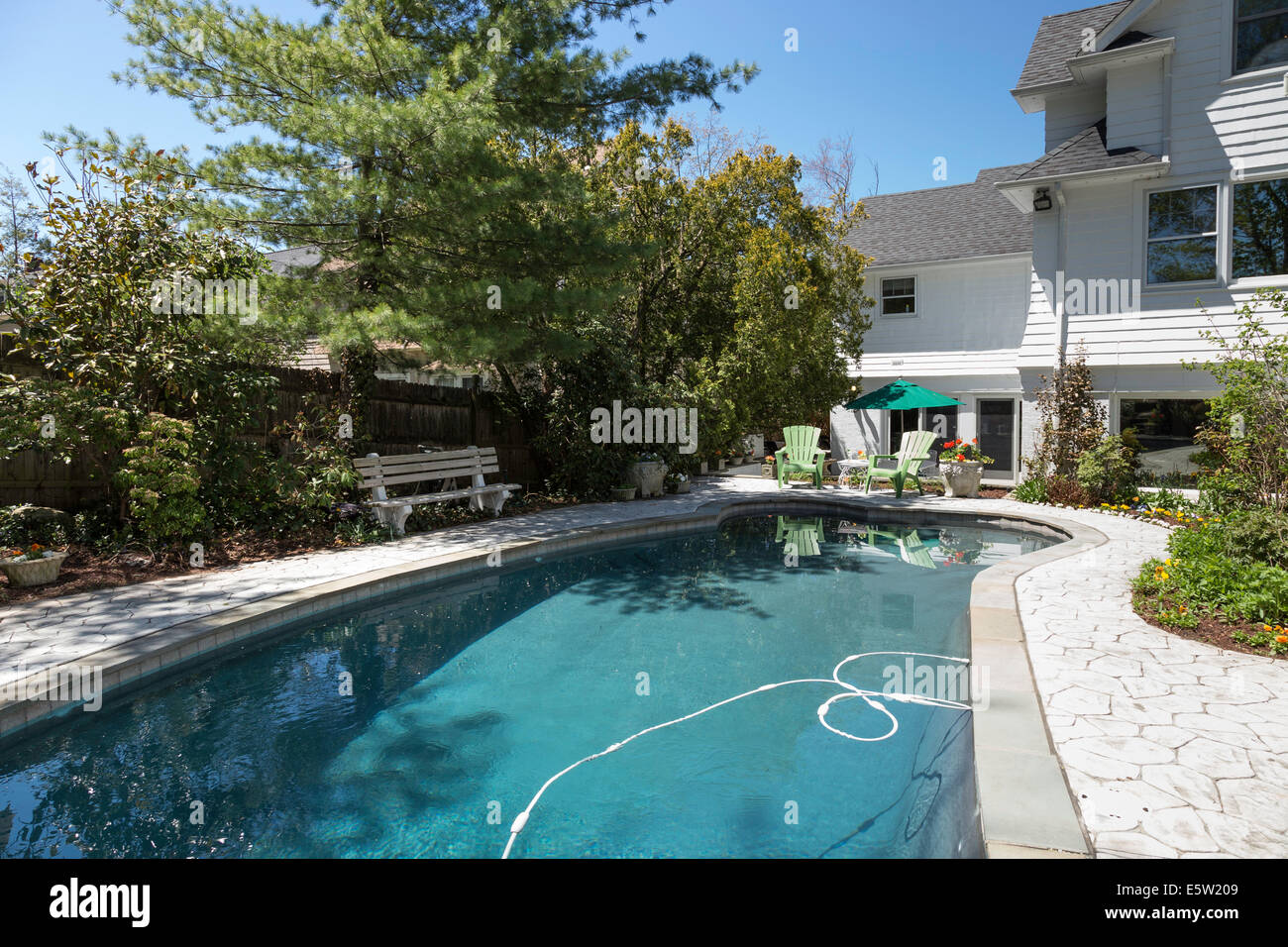 Suburban Showcase House with Private Swimming Pool, USA Stock Photo - Alamy