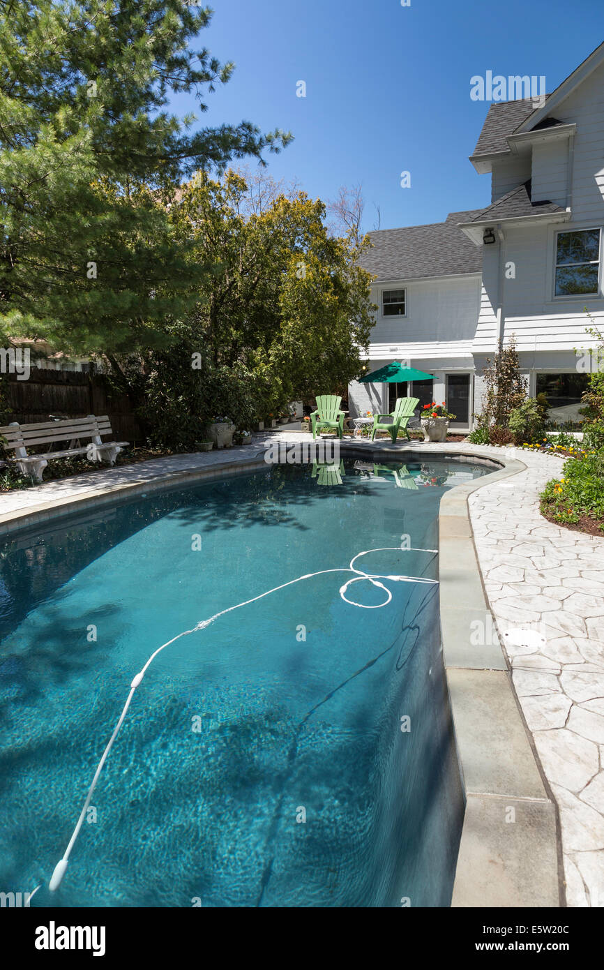 Suburban Showcase House with Private Swimming Pool, USA Stock Photo - Alamy
