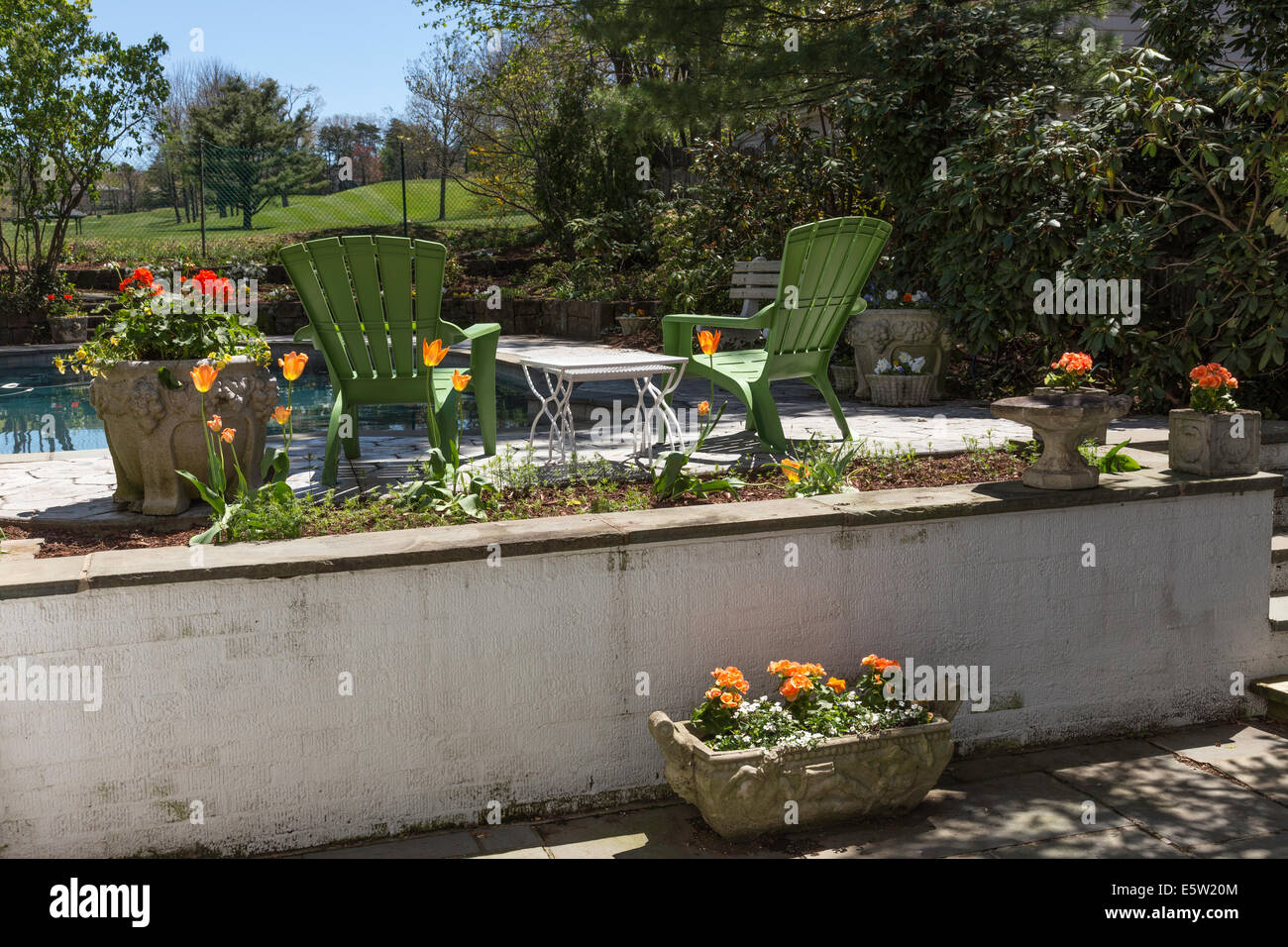 Suburban Showcase House with Private Swimming Pool, USA Stock Photo - Alamy