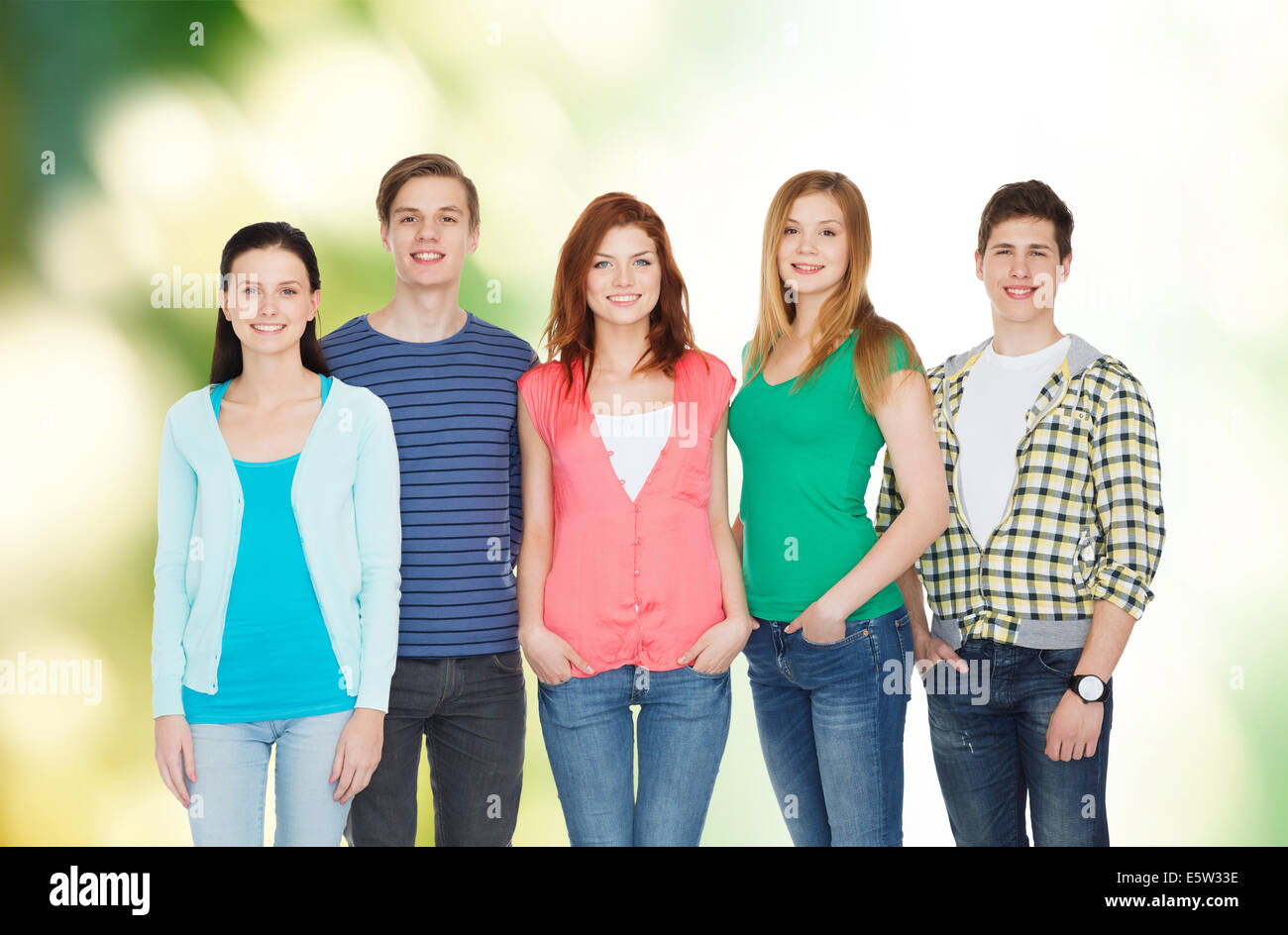 group of smiling students standing Stock Photo - Alamy