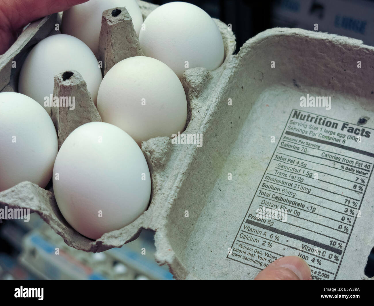 Open Egg Carton or Egg Box with Eggs and Nutrition Facts, Smith's ...