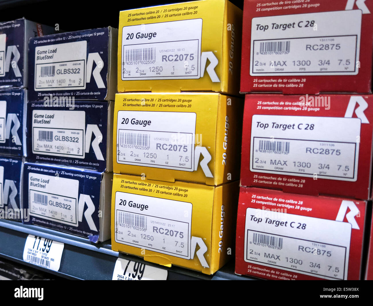 Store Display of Ammunition Boxes Stock Photo - Alamy