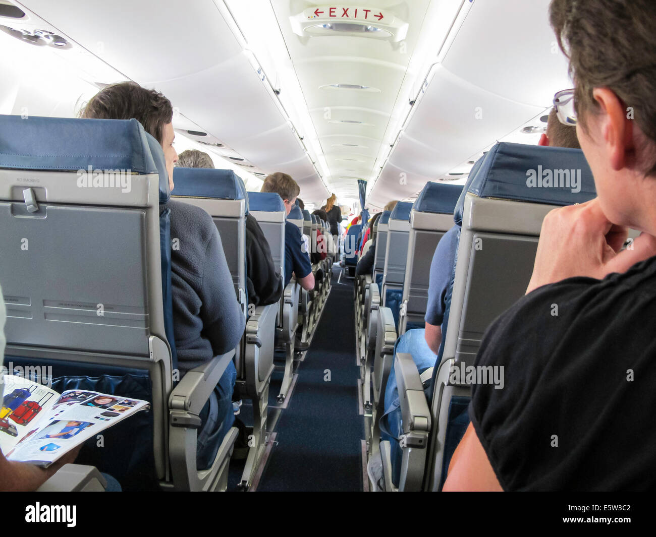 Aboard Commercial Airplane Flight Stock Photo - Alamy