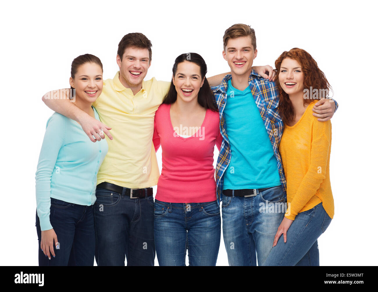 group of smiling teenagers Stock Photo - Alamy