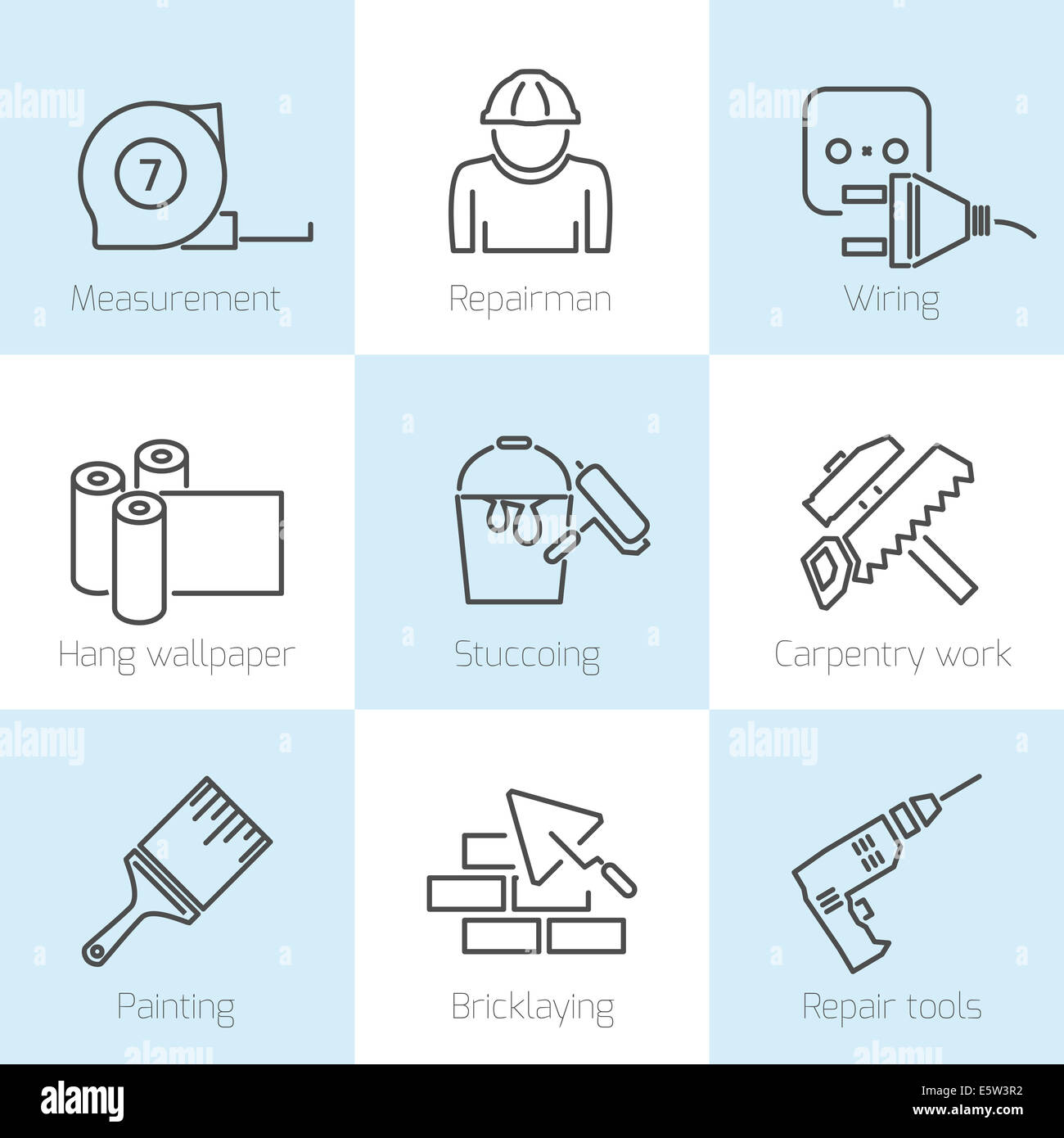 Repair building tools flat hi-res stock photography and images - Alamy