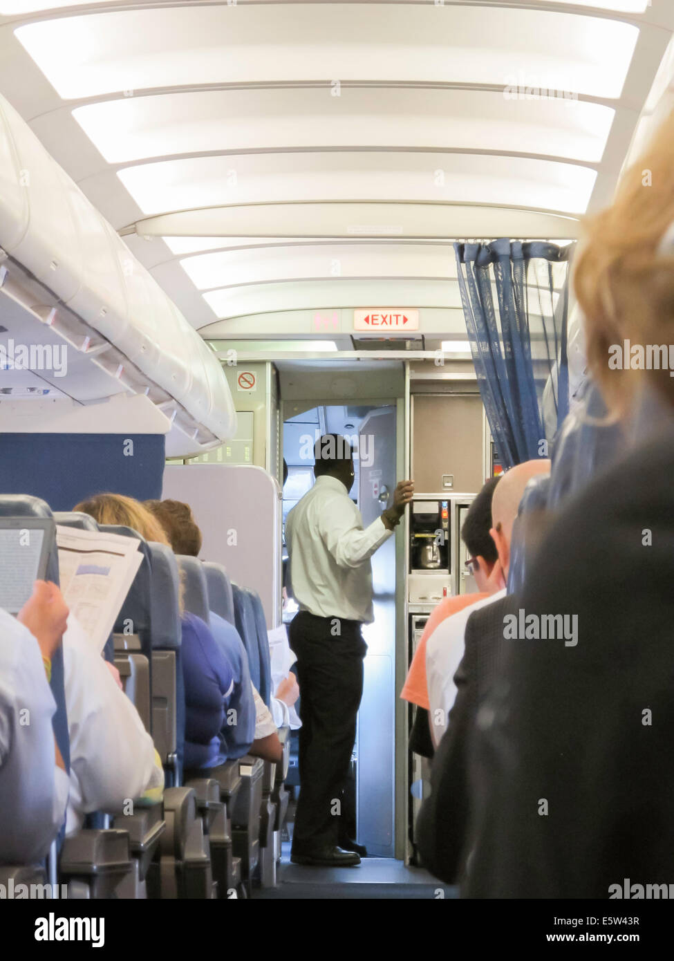 Aboard Commercial Airplane Flight Stock Photo - Alamy