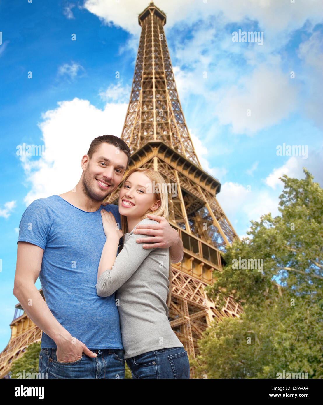 smiling couple hugging Stock Photo - Alamy