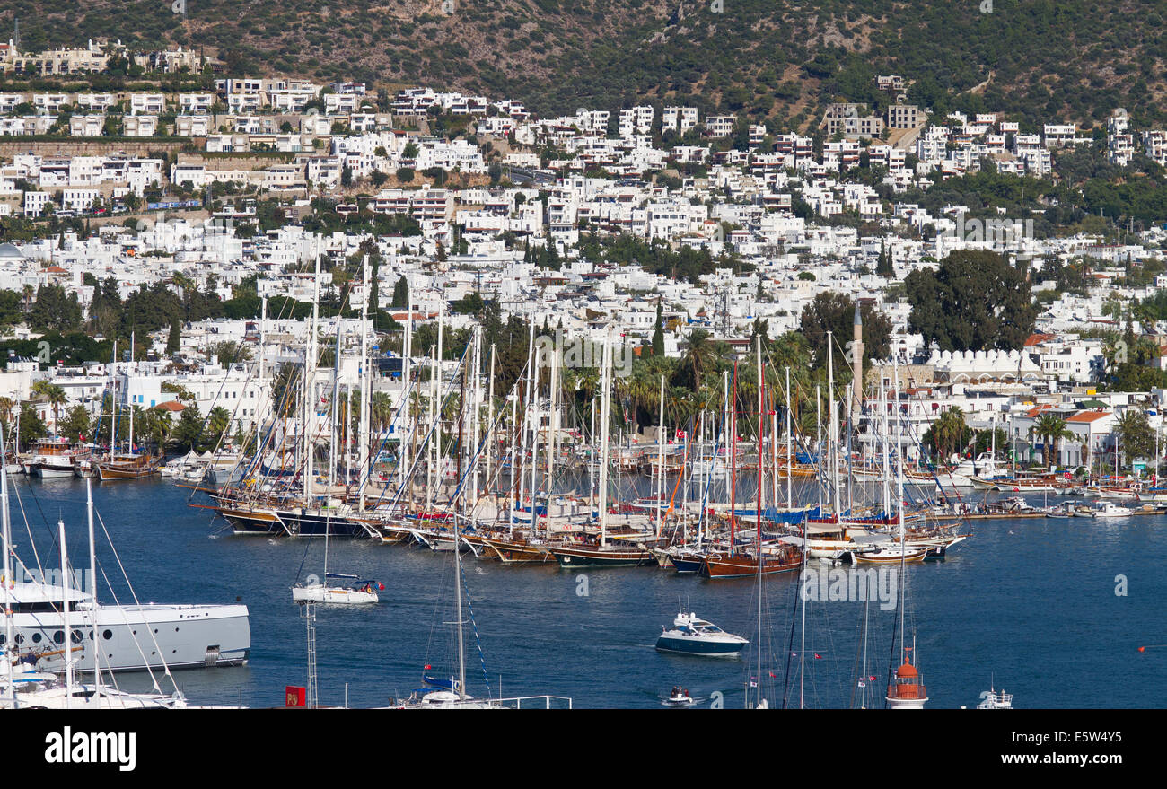Bodrum Town and Marina in Turkey Stock Photo - Alamy